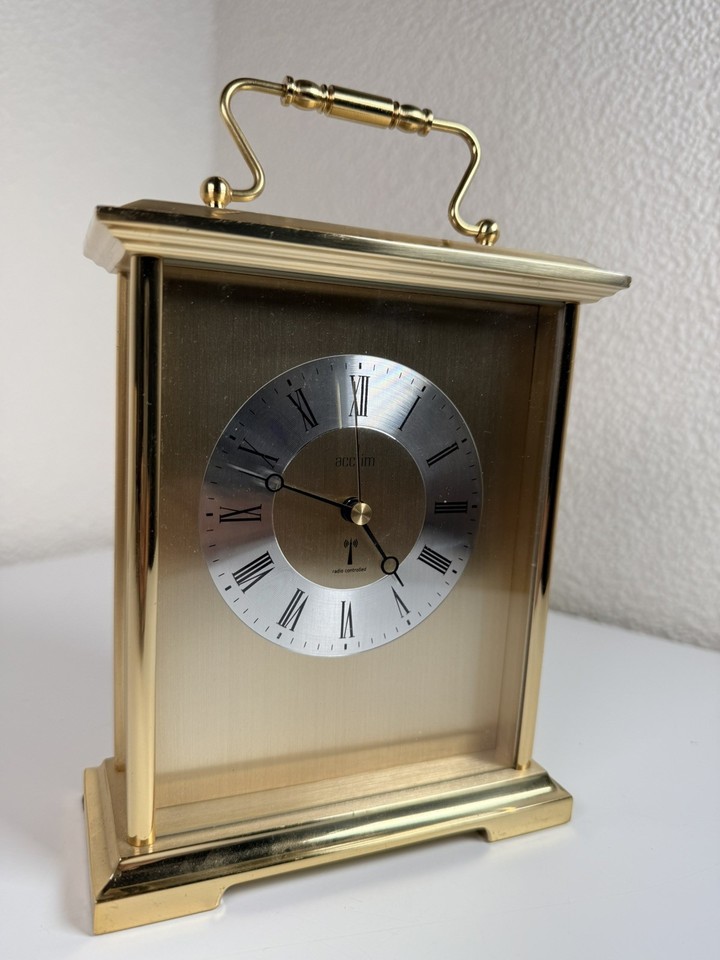 Acctim Gold-Tone Radio Controlled Quartz Carriage Clock | eBay UK