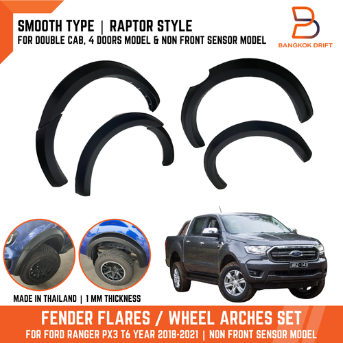 RAPTOR STYLE MATTEBLACK FENDER FLARE FIT FORD RANGER T6 18-21 NON ...