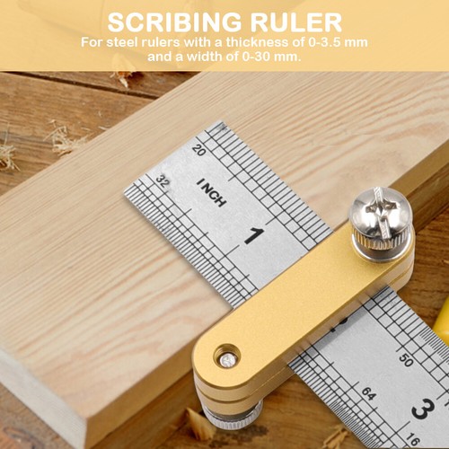 Aluminum Alloy Ruler Limit Block Adjustable Scriber Line Locator for ...