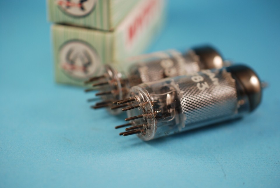 2x Adzam Mullard EBF83 NOS NIB Tested Double Diode Pentode Tubes 6DR8 ...