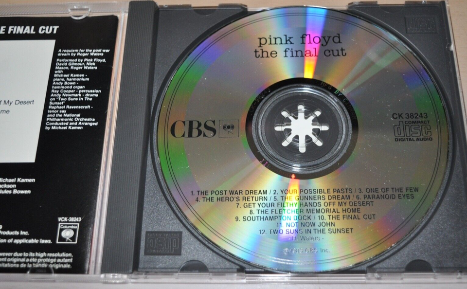 Pink Floyd - The Final Cut CD 1983 / 1988 CBS Canada VCK-38243 | eBay