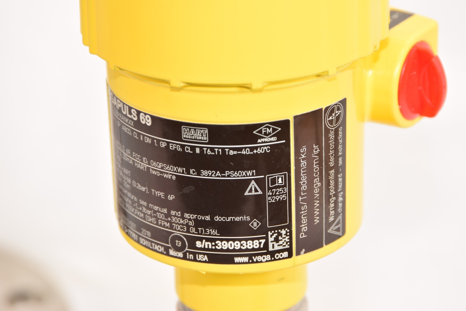 Vega VEGAPULS 69 RADAR LEVEL TRANSMITTER PS69,FECSDBHXANKXX PS69 ...