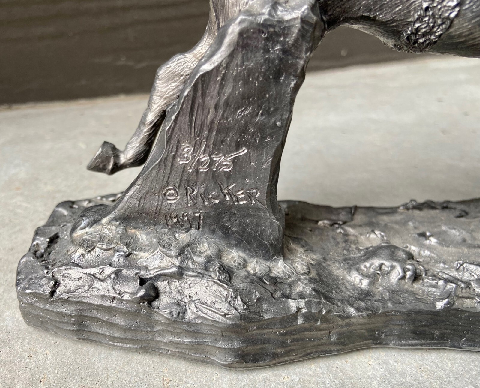 PBR Rawhide Cowboy Pewter Statue Signed Michael Ricker Rodeo Series | eBay