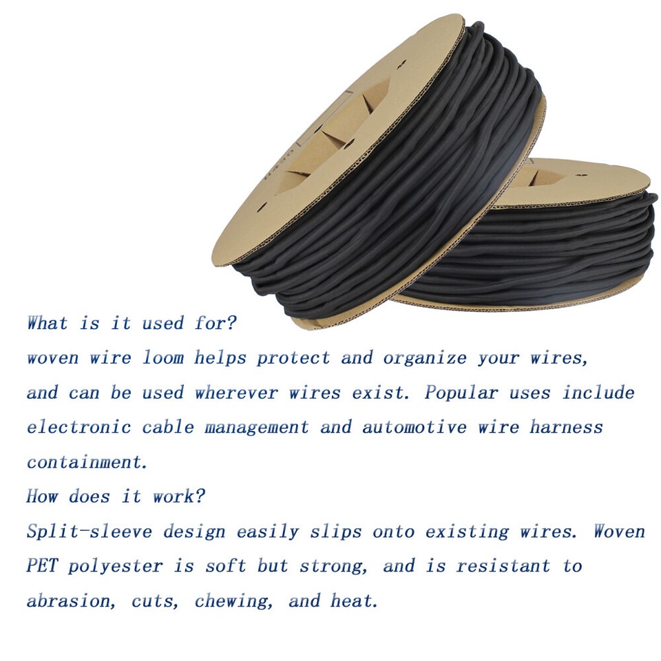 Split Wrap Wire Loom Wiring Harness Heat Resistant Replacement Hot ...