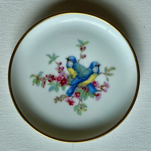 AK Kaiser W. Germany Handpainted Floral and Birds Porcelain 4” Plate ...