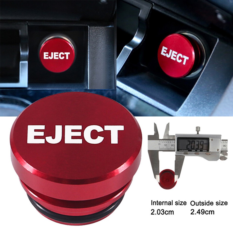 Universal 12V Red Eject Button Car Cigarette Lighter Decor Cover ...