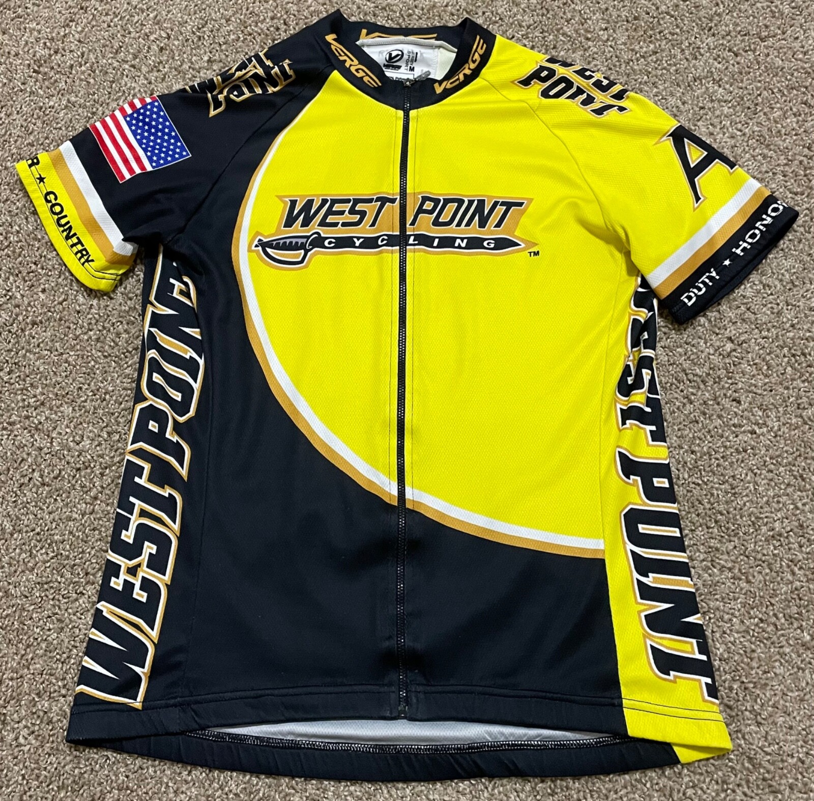 RARE Men's West Point USMA Cycling Jersey Size M Medium Short Sleeve ...