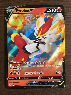 Carte Pokémon Pyrobut V 035/192 EB02 Épée & Bouclier Clash Des Rebelles ...