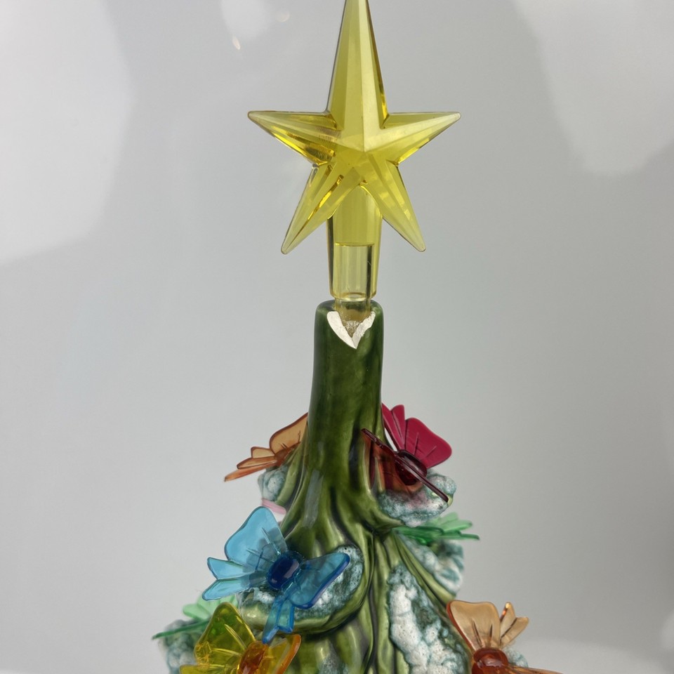 Vintage Ceramic Christmas Tree Presents 1979 Atlantic Mold Butterfly ...