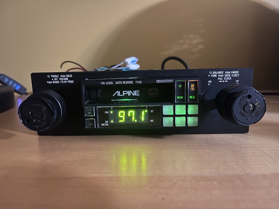 Old School Alpine Car Audio Stereo Cassette 7159 2 Knob Vintage Retro ...