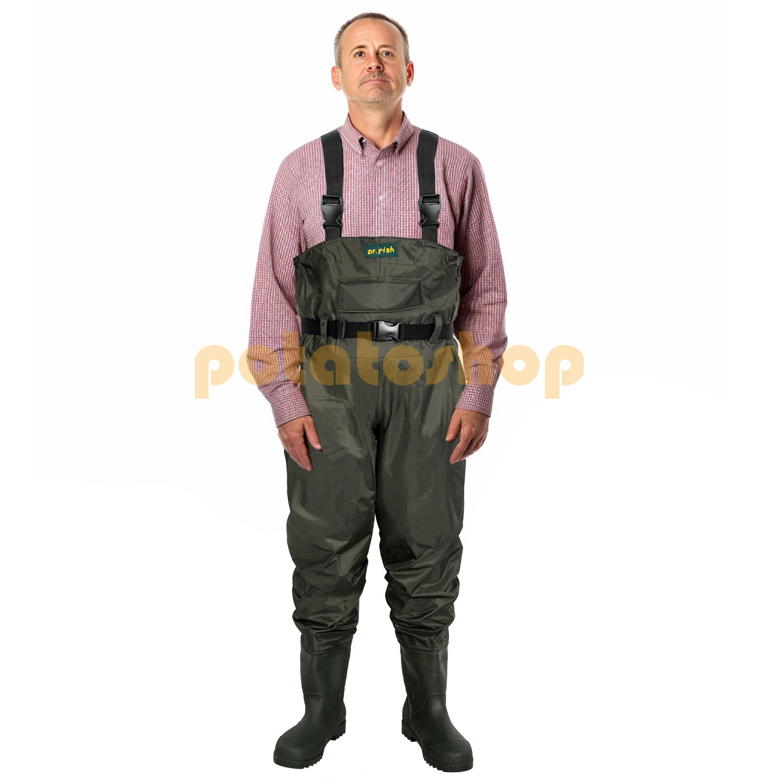 Waterproof PVC Chest Waders Size 6 - 13 Coarse Sea Fly Fishing Boat ...