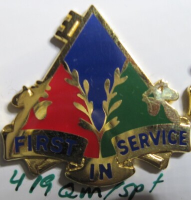 Army crest DI dui CB clutchback 419th SUPPORT / QUARTERMASTER BATTALION ...
