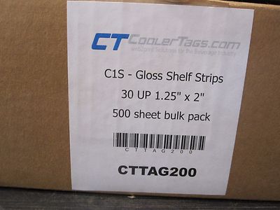 Cooler Tags C1S Gloss Shelf Strips CTTAG200 - 2 1/2 Boxes | eBay