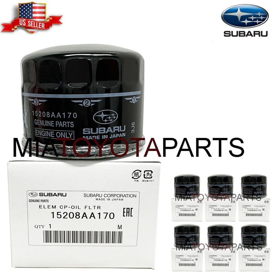 6 Pk Genuine Subaru Engine Oil Filter OEM 15208AA170 2015-2023 WRX 2022 ...