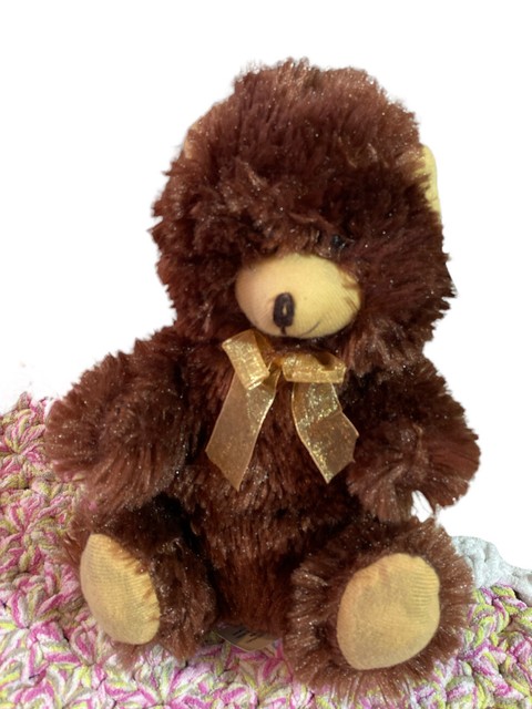 2 Fuzzy Friends Teddy Bear Stuffed Plush Tan & Orange 11" Sitting ...