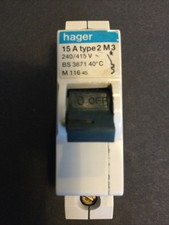 Hager 15 Amp BS 3871 Type 2 M3 MCB Circuit Breaker M116 45 for sale ...