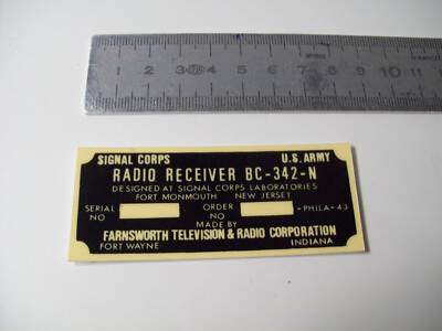 militaria ww2 U.S. signal corps plaque radio BC-342-N | eBay