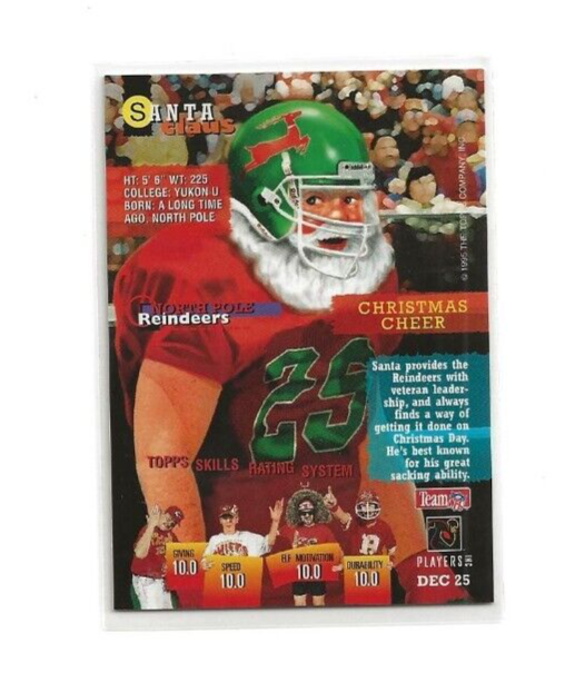 SANTA CLAUS 1995 Topps NFL Properties -#NNO- Christmas Promo | eBay