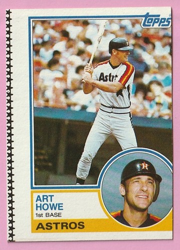 1983 Topps Baseball Card #639 Art Howe Houston Astros MISCUT OddBall ...