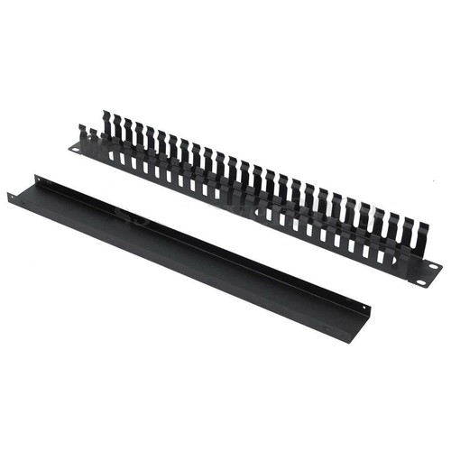 1U Horizontal Rack Mount Cable Management Unit With Panel Plastic 19 ...