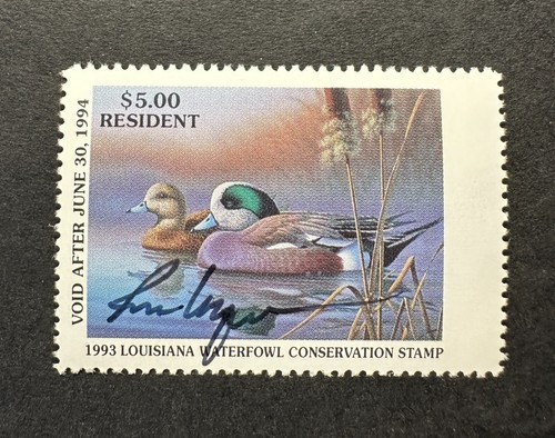 1993 LOUISIANA - LotP - State Duck Stamp **ARTIST SIGNED** No Serial ...