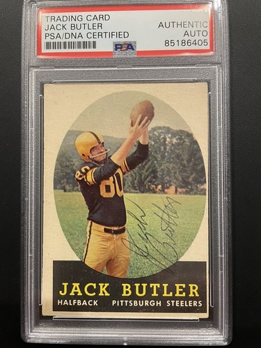 Jack Butler signed 1958 Topps Card Autograph Football HOF Steelers PSA ...
