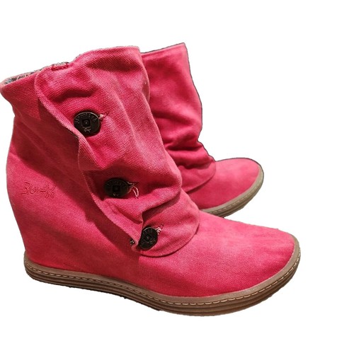 Women's Blowfish Red Canvas Wedge Shoes Boot Tabbit US 6 | eBay