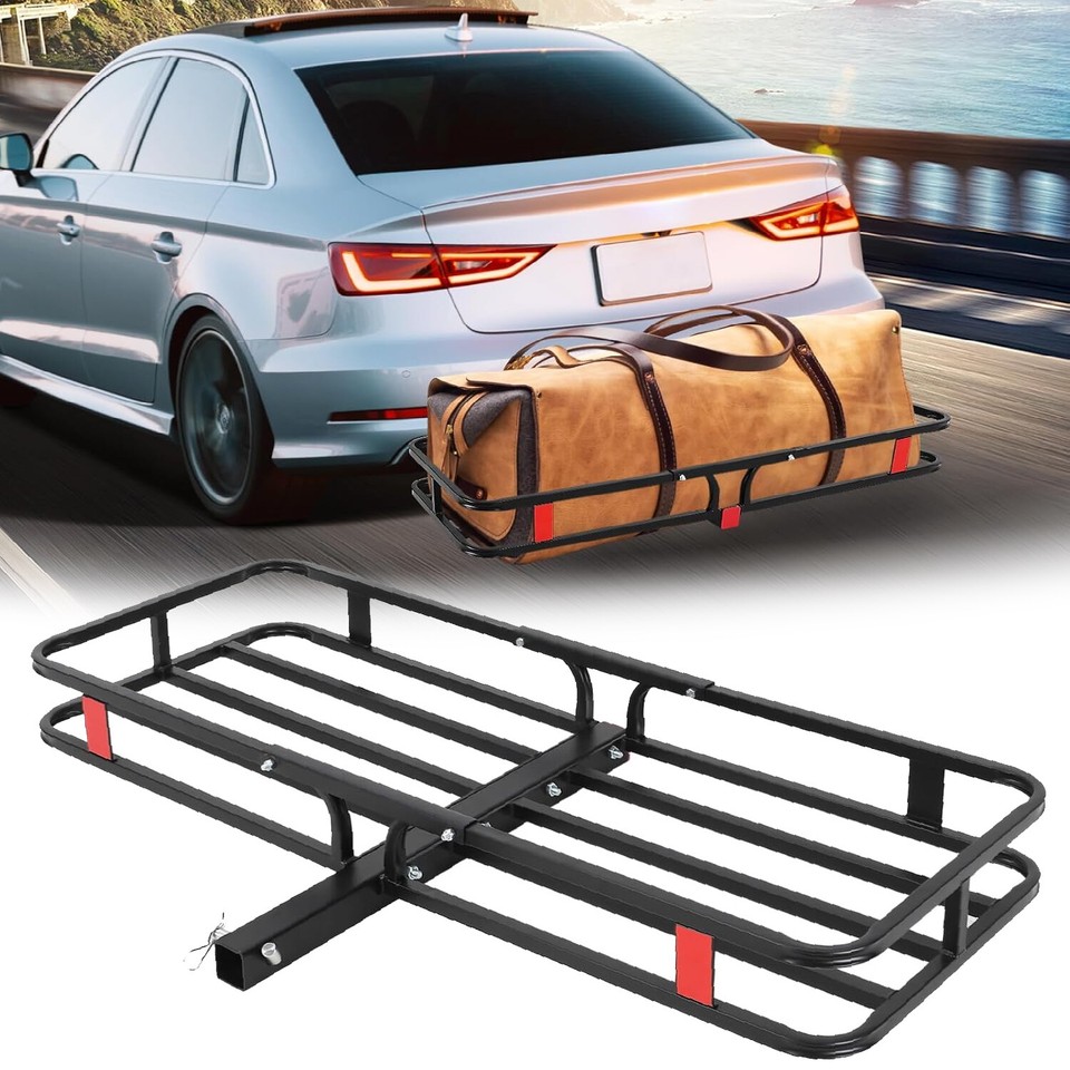 Hitch Mount Cargo Carrier Basket ,Heavy-Duty Cargo Car Rear Luggage ...