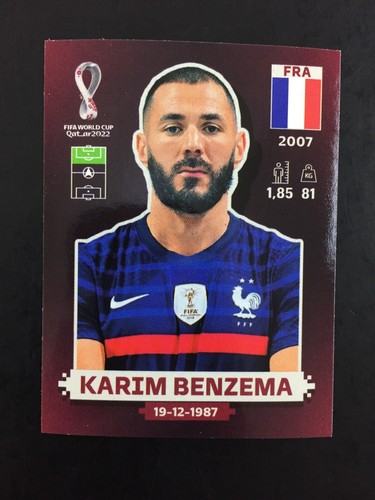 Karim Benzema Sticker Panini World Cup Qatar 2022 / Oryx Swiss Edition ...