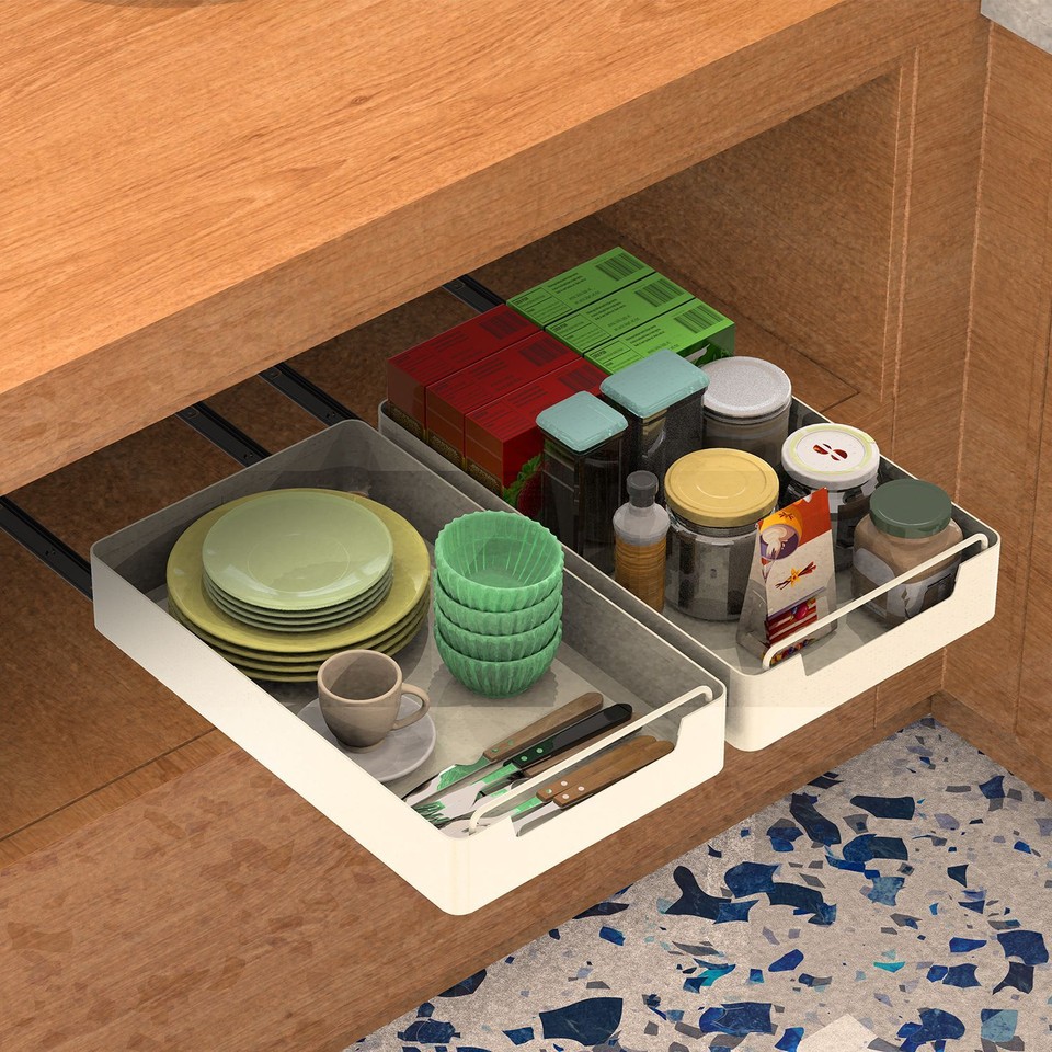 Expandable Pull Out Cabinet Organizer -Slide Out Cabinet Drawer ...