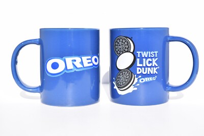 OREO Cookie Coffee Cup Mug Twist Lick Dunk Blue Set of 2 | eBay