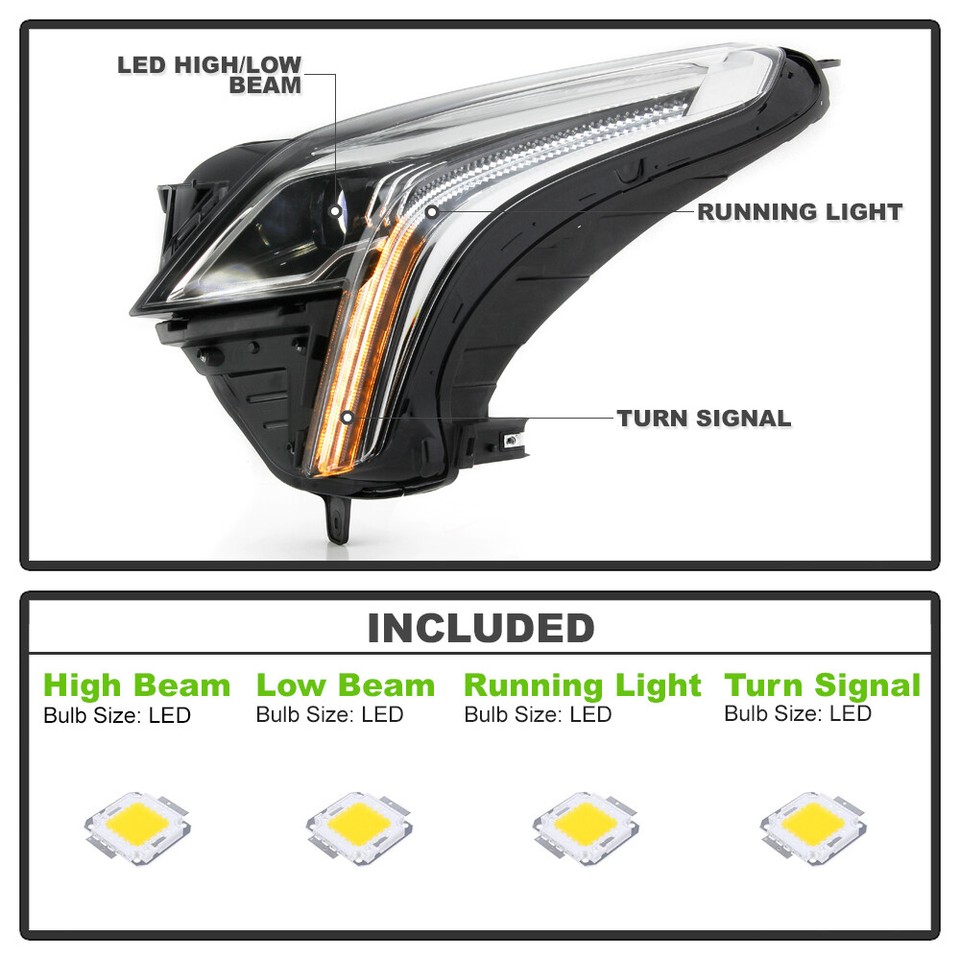 [FULL LED/DRL/Signal] 2017-2019 Cadillac XT5 Projector Headlight ...