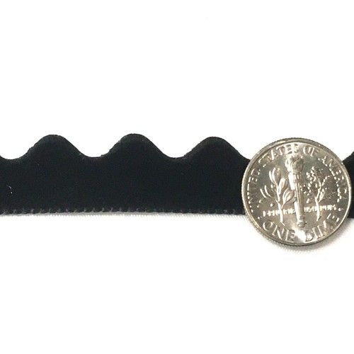 Velvet Ribbon Laser Cut Zig Zag Velvet Ric Rac Trim 1/2" Black 5 yds CH ...