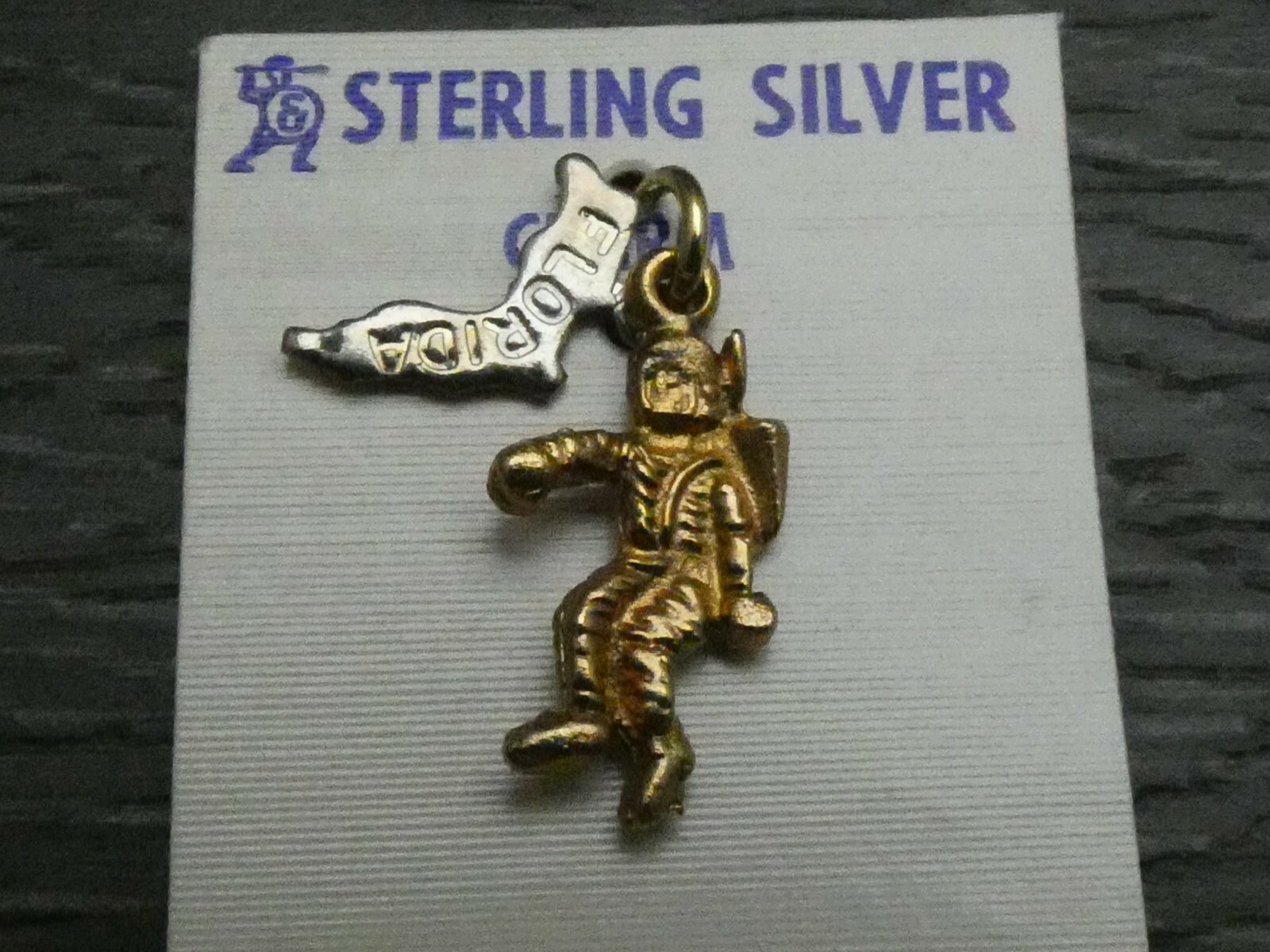 Vintage Sterling Silver Space Astronaut Florida Gold … - Gem