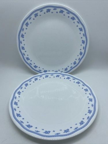 Lot Of 2 Corelle by Corning Morning Blue Dinner Plate 10.25" Vintage ...