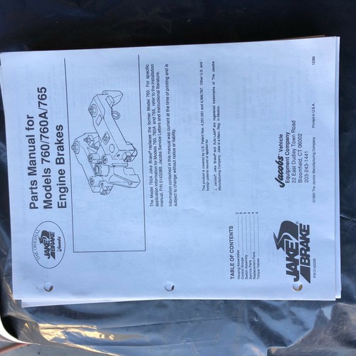 CAT CUMMINS 760 760A 765 JAKE BRAKE DIESEL TRUCK ENGINE PARTS BOOK ...