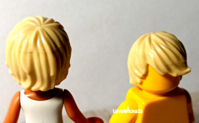 New LEGO Unisex Hair Light Sandy Blonde TAN Long Bang Curls Forwards ...