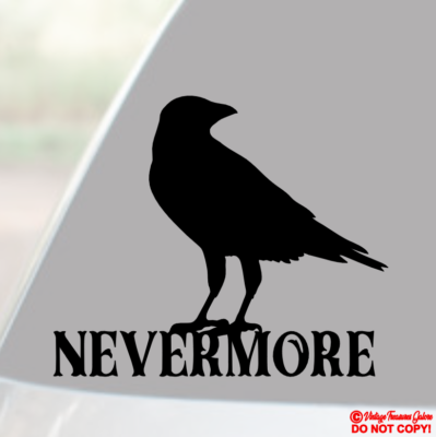 Nevermore Raven Decal Gothic Vinyl Decal Wall Lettering Quoth The