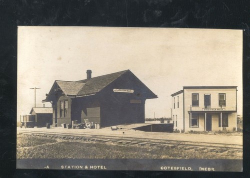 REAL PHOTO COTESFIELD NEBRASKA RAILROAD DEPOT TRAIN STATION POSTCARD ...