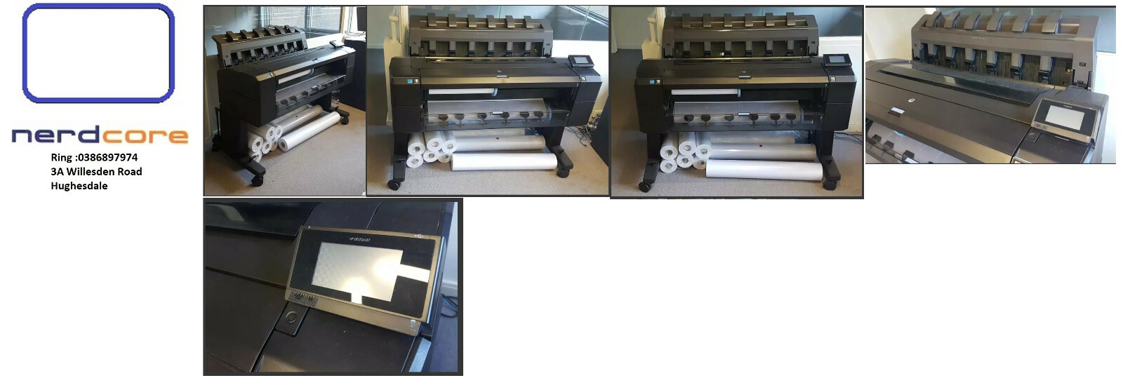 HP DesignJet T1500 Large Format Inkjet Printer with paper working end ...