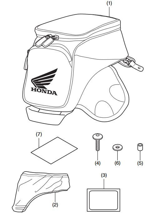 Genuine OEM Honda CB500X NX500 Tank Bag and Attachment Kit 08L77-MJP ...