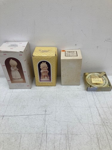 Lot of 4 Precious Moments Porcelain Figurines & Porcelain Plate | eBay