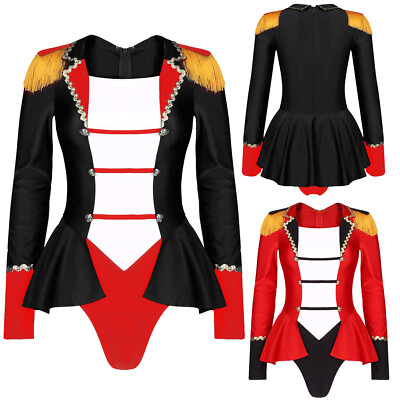 Women's Circus Ringmaster Jacket Tailcoat Bodysuit Cosplay Halloween ...