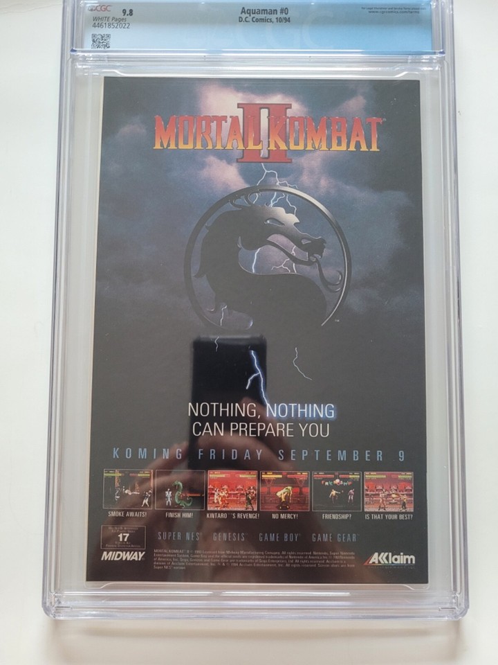 AQUAMAN #0 CGC 9.8 GRADED DC COMICS 1994 ZERO HOUR! 1ST APPEARANCE OF ...