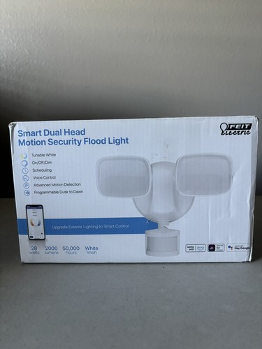 Electric Smart Dual Head Motion Security Flood Light FEIT- White New In Box 17801763133| eBay