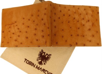 Tobin Marcus RFID Blocking Peruvian OSTRICH LEATHER WALLET Mens GIFT ...