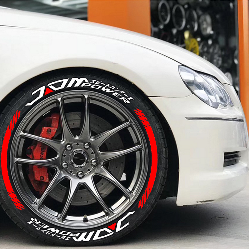 Rubber Tire Lettering Sticker JDM 1.25'' 15''-24'' Waterproof Letters ...