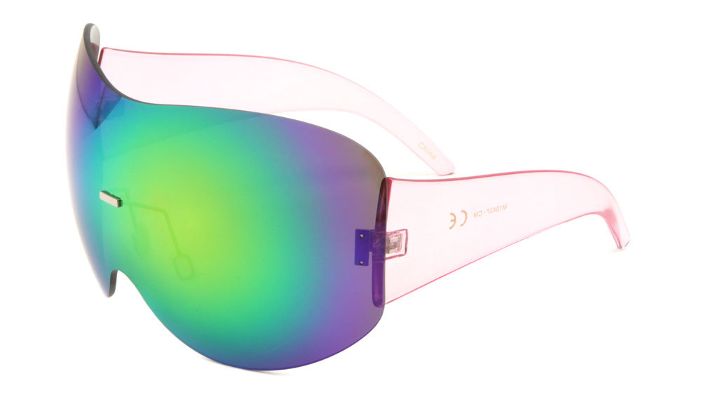 ALPS RIMLESS OVERSIZED SHIELD MONO LENS FUTURISTIC SUNGLASSES GOGGLES ...