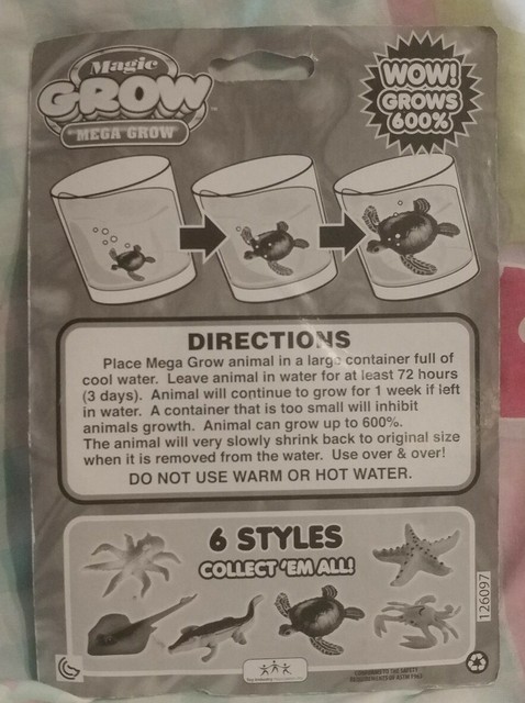 JA-RU Mega Grow Crab Stingray Starfish Turtle Set 4 Magic Sea Creature ...