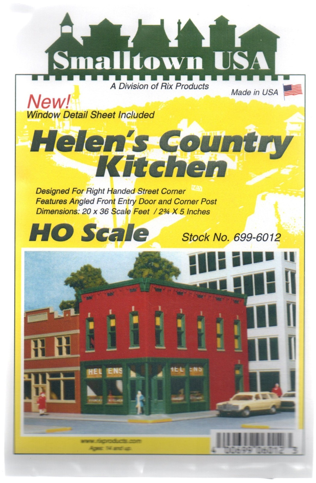 HO Scale Smalltown USA 699-6012 Helen’s Country Kitchen Building Kit | eBay